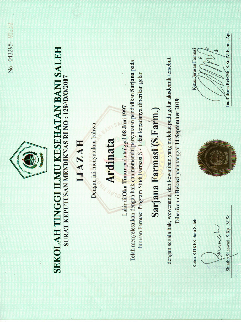 Ijazah Ardinata | PDF