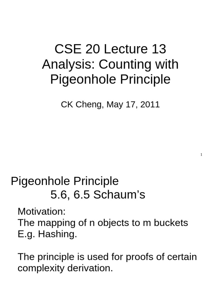 Pigeon Hole Principle | PDF | Mathematical Concepts | Mathematics