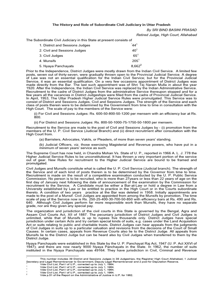 The History Role Subordinate Judiciary BB Prasad | PDF | Lawsuit ...