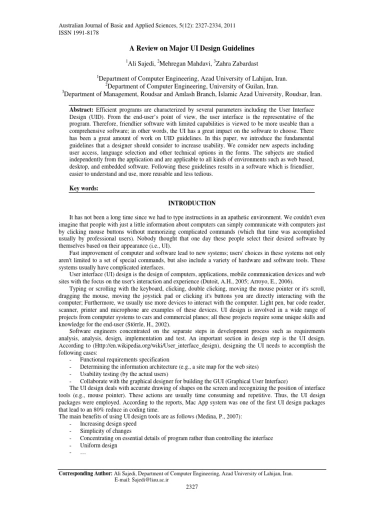 Major UI Design Guidelines Review | PDF | User Interface | User ...
