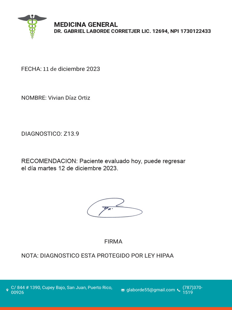 Consulta Médica Dr. Gabriel Laborde | PDF