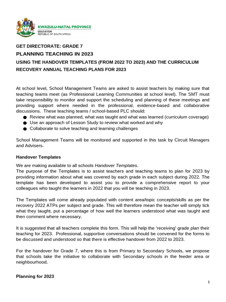 2022 - 2023 Mathematics Grade 7 Handover Tool (2) - 1 | PDF | Shape | Area
