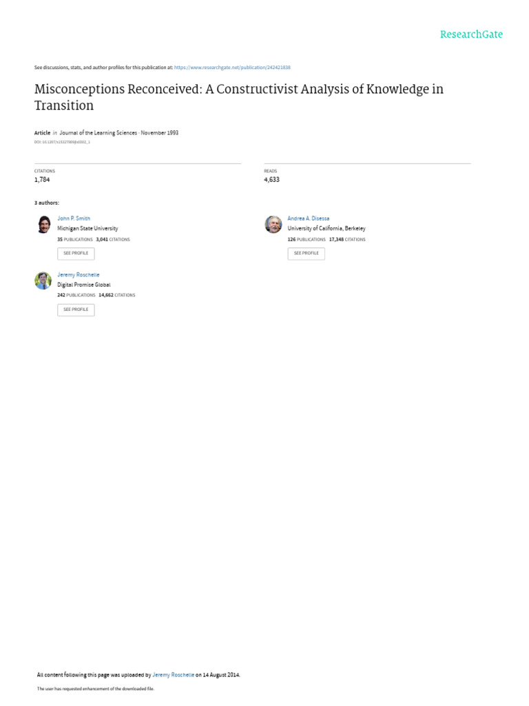 Misconceptions Reconceived a Constructivist Analys | PDF | Constructivism (Philosophy Of ...