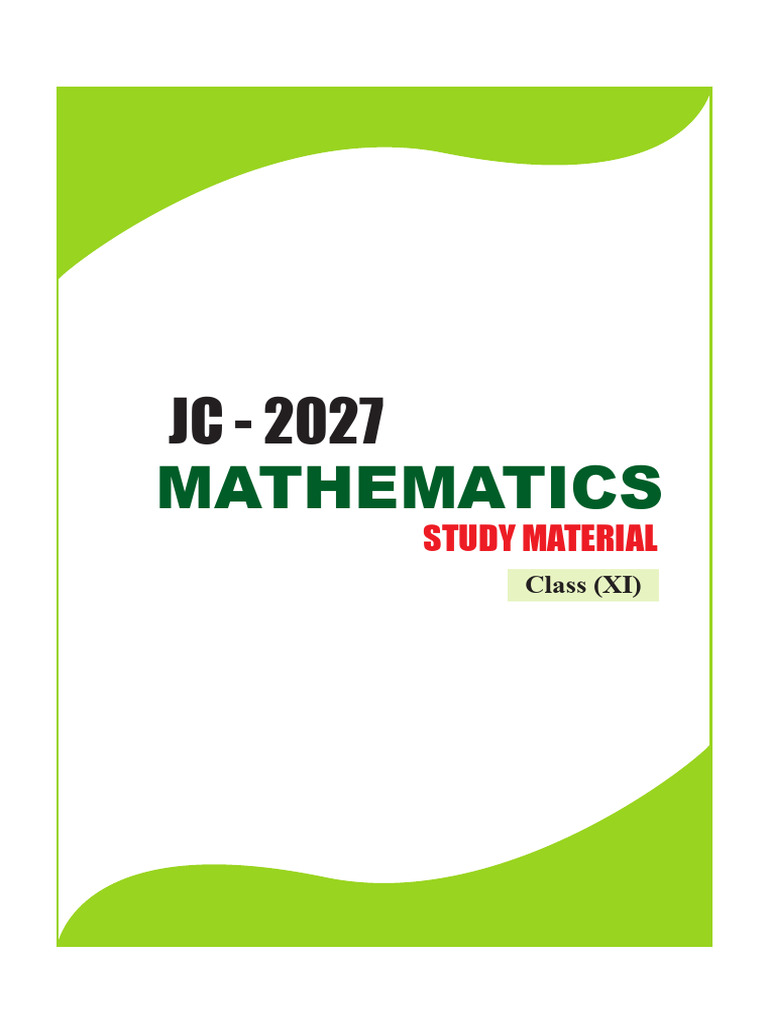 Class Note - Mathematics (XI) | PDF | Numbers | Intersection (Set Theory)
