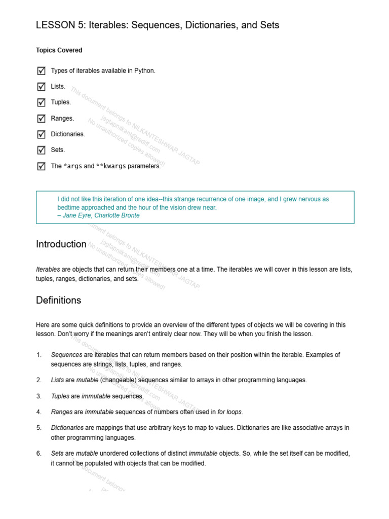 55284A - Introduction To Python - Chapter5 | PDF | Computer Programming | Programming Paradigms