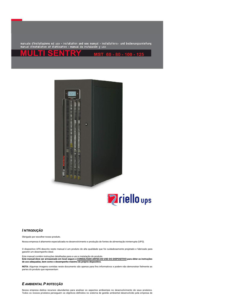 Riello Ups Mst 60 Manual_port | PDF | Fonte de energia | Transformador