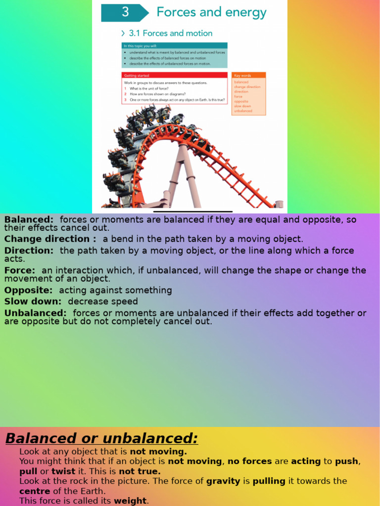 GR 8 - Unit 3.1 - Forces and Motion | PDF | Force | Physics