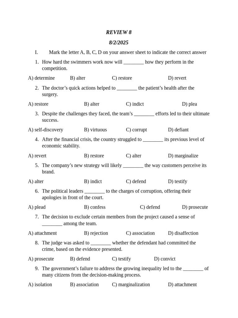 REVIEW 8 Insight Advanced | PDF | Plea | Public Law