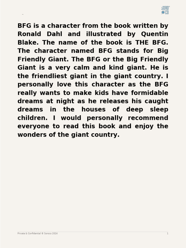Character Talk BFG 21.04 | PDF