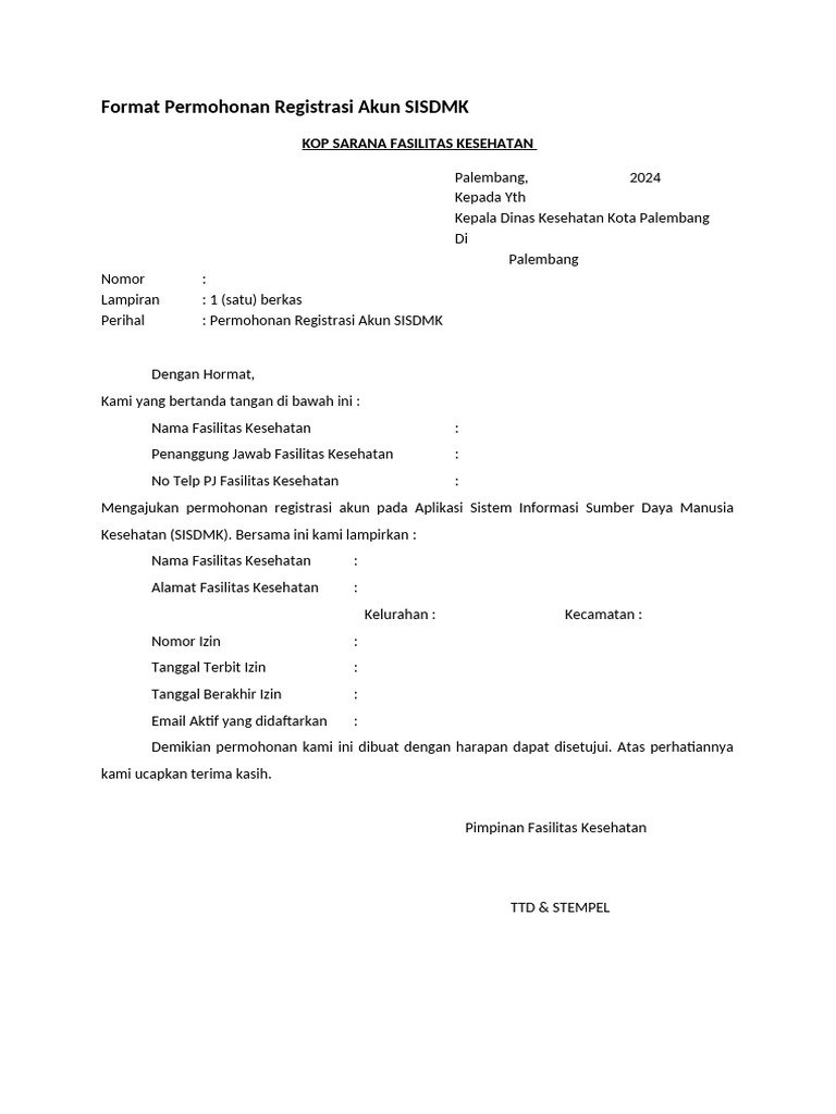 Format Registrasi | PDF