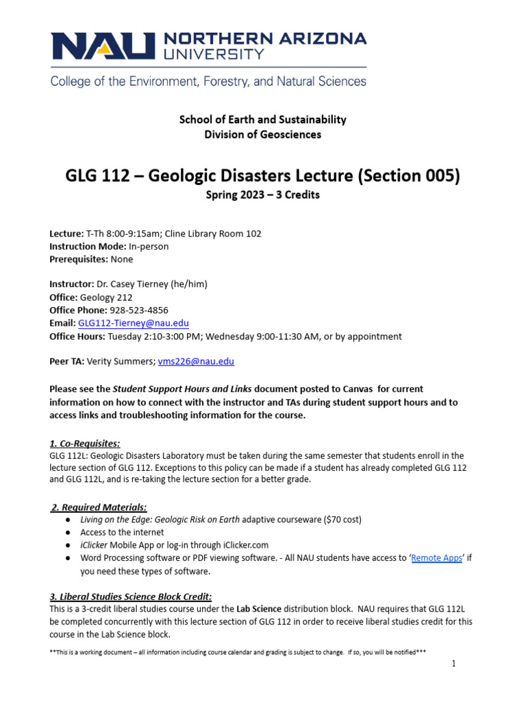 Geologic Disasters Course Overview | PDF | Natural Disasters