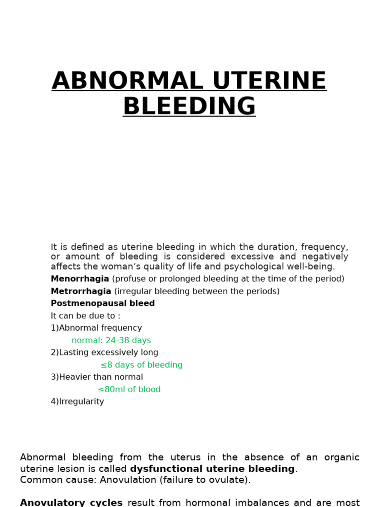 Abnormal Uterine Bleeding | PDF