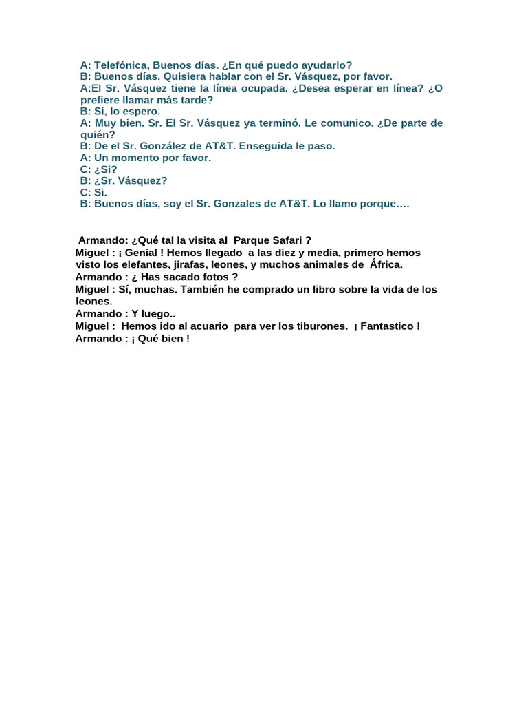 Dialogo 2 | PDF