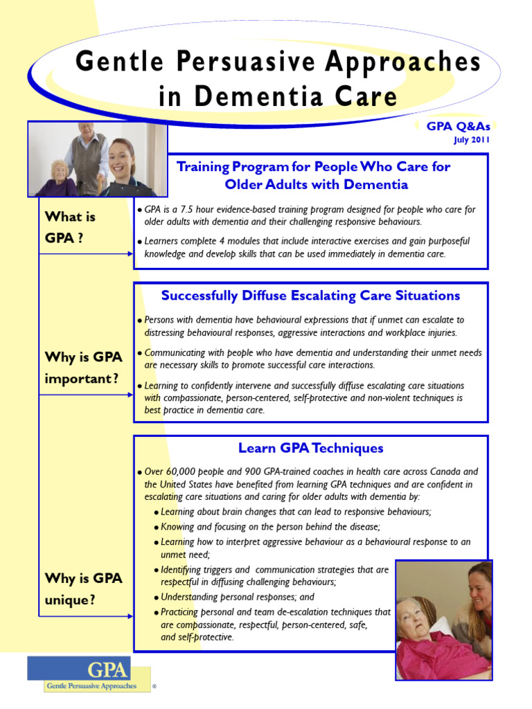 Gentle Persuasive Approaches Training | PDF | Dementia | Nursing
