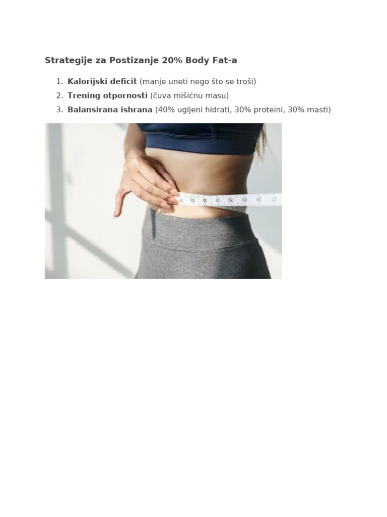 Strategije Za Postizanje 20% Body Fat-A | PDF