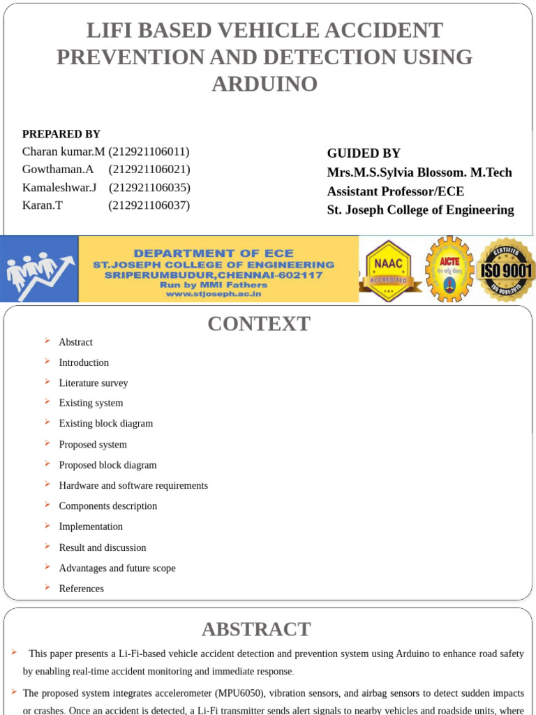 Lifi Based Vehicle Accident Prevention and Detecton Using 1 3 | PDF ...