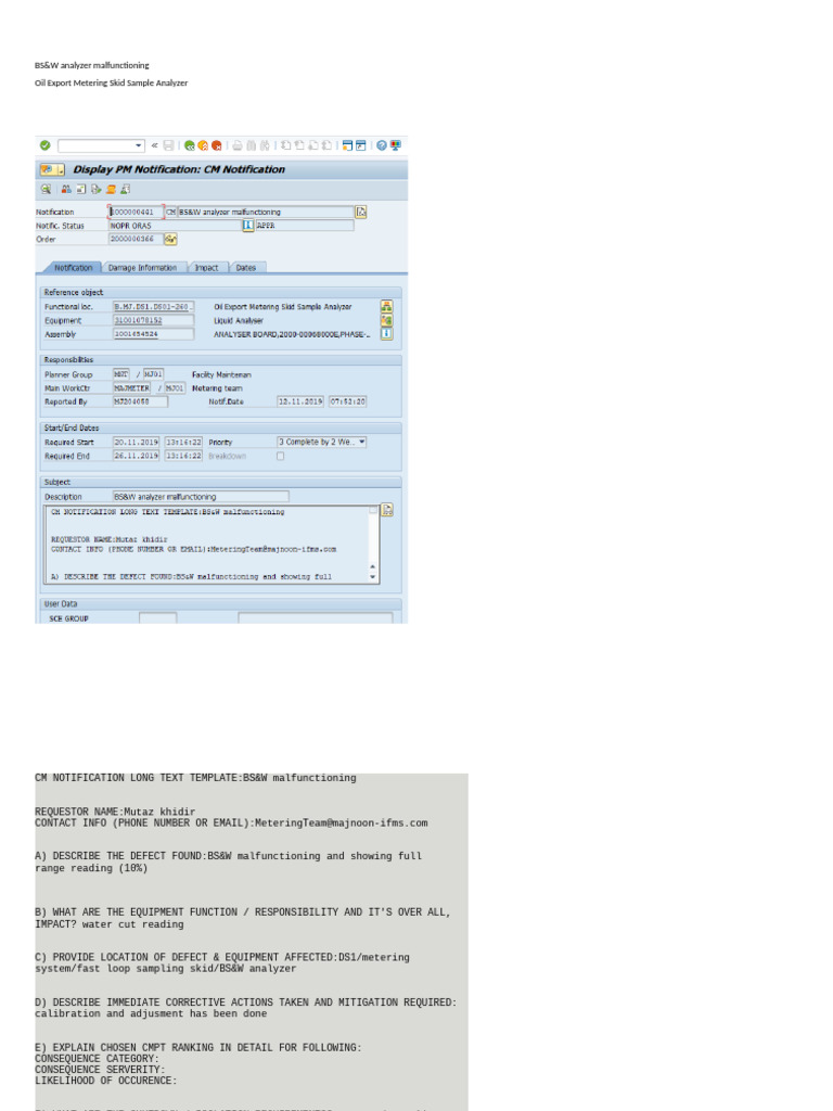 BS&W Analyzer Malfunctioning | PDF