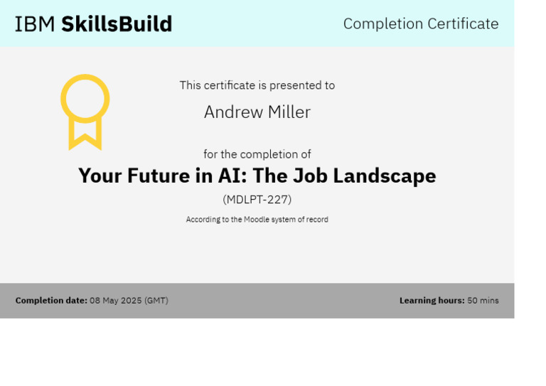 Completion Certificate - SkillsBuild | PDF