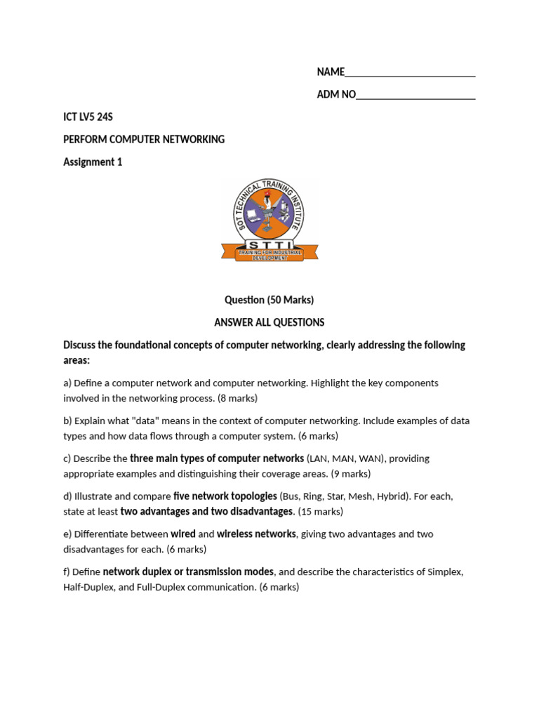 Perform Computer Networking Assignment 1 | PDF