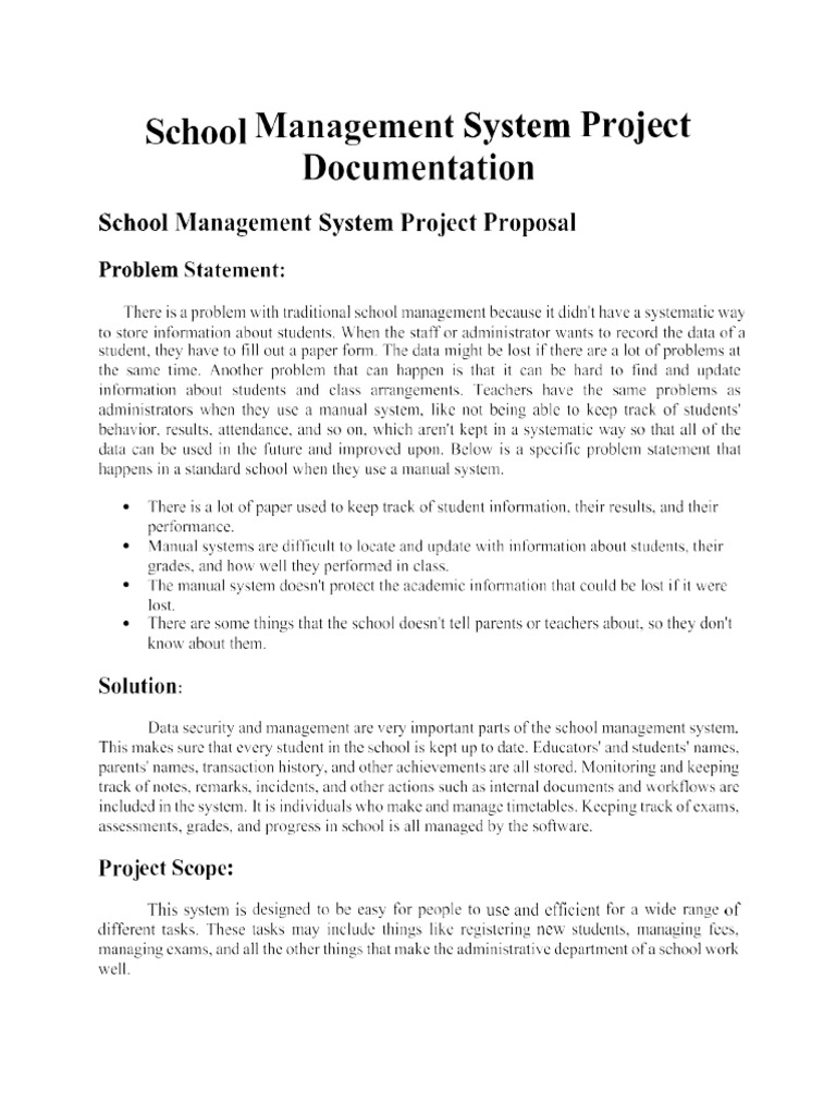 School Management System Project Documentation | PDF
