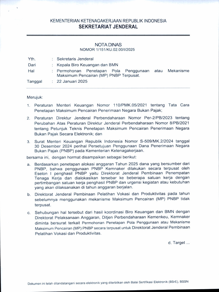 Permohonan MP PNBP | PDF