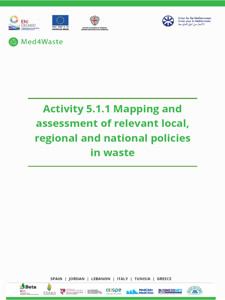 Med4Waste Mapping and Assessment of Relevant Local, Regional and ...
