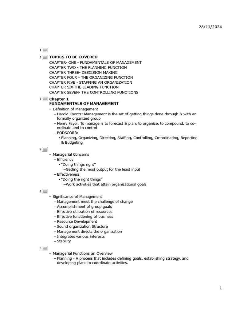 Notes For MGMT Theory and Practice | PDF | Layoff | Decision Making