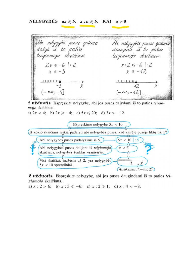 Nelygybes - Daugyba Ir Dalyba | PDF