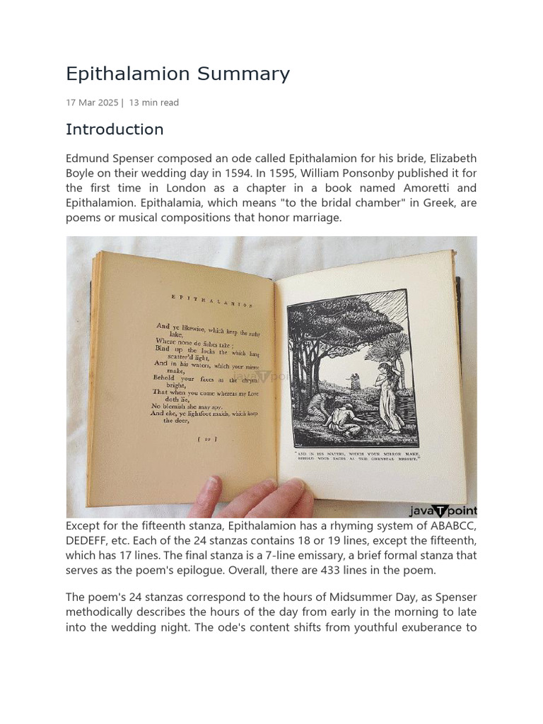 Epithalamion Summary 2 | PDF