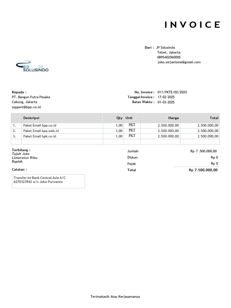 Invoice - Google WorkSpace 2025 | PDF