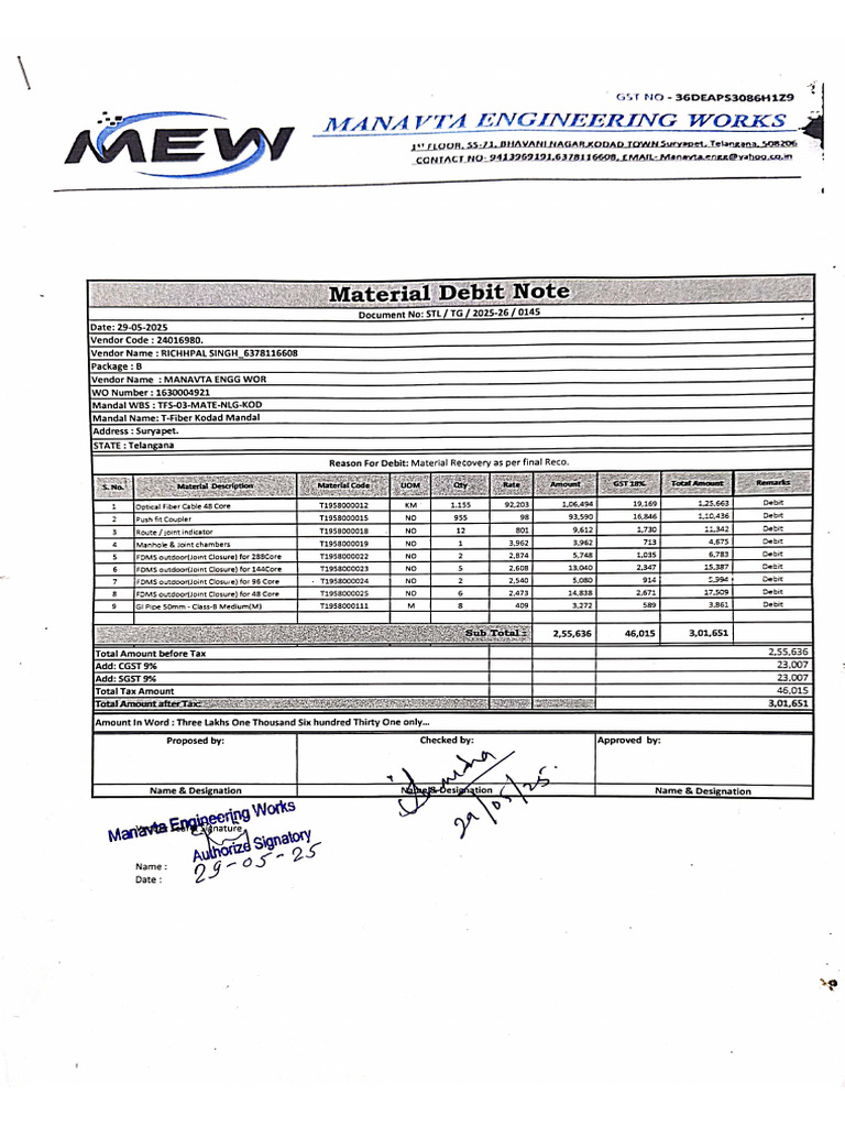 Debit Note Accepted | PDF