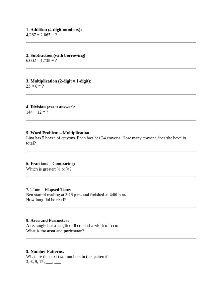 Math Grade 4 | PDF