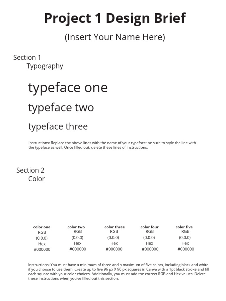 Design Brief Project One Template | PDF | Graphic Design
