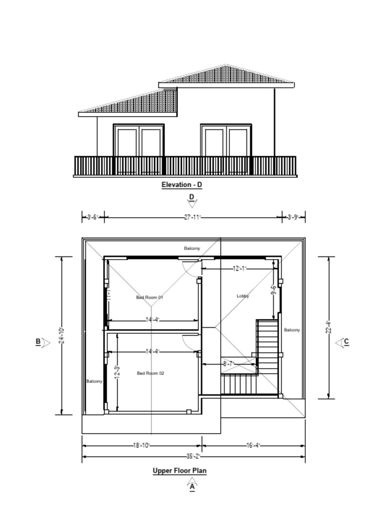 Upper Floor Plan Elevation Details | PDF