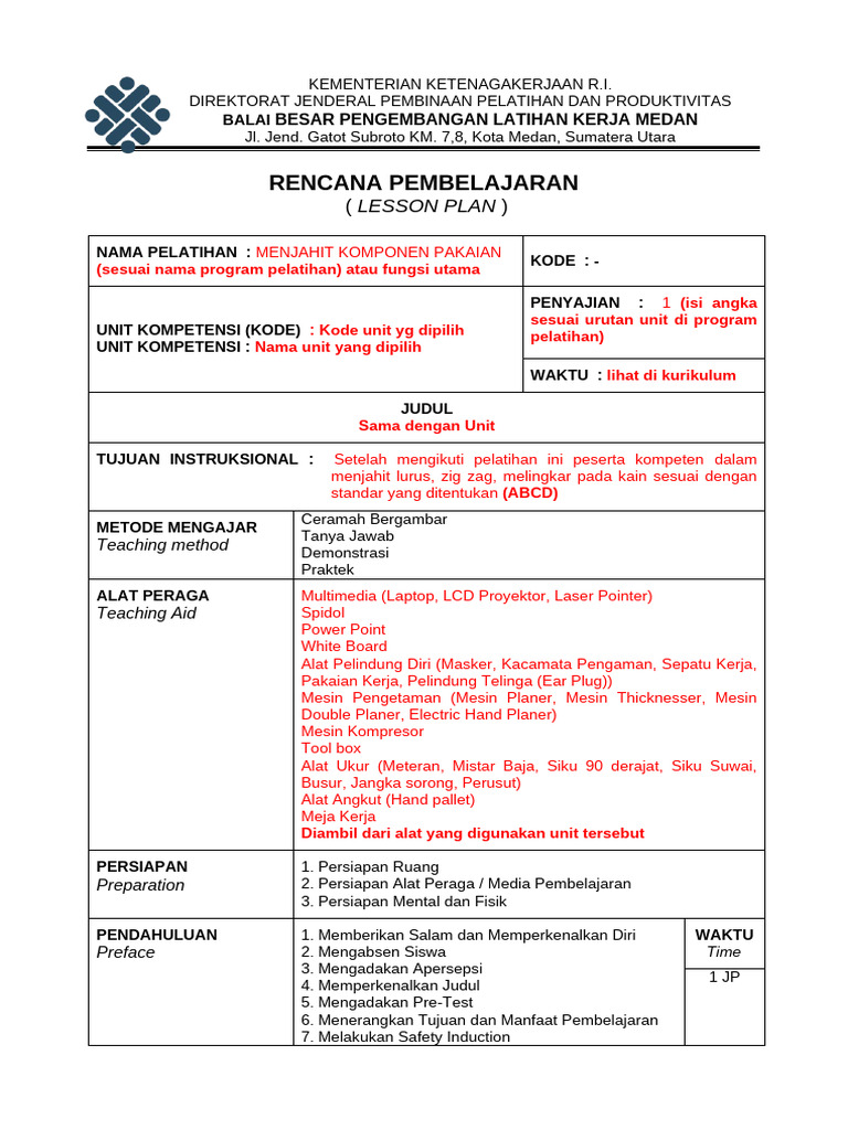 Contoh Lesson Plan New | PDF