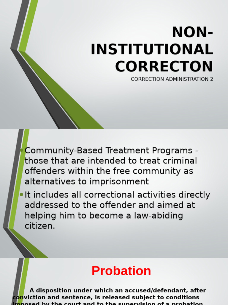 Non Institutional Correcton Autosaved 2 | PDF | Probation | Parole