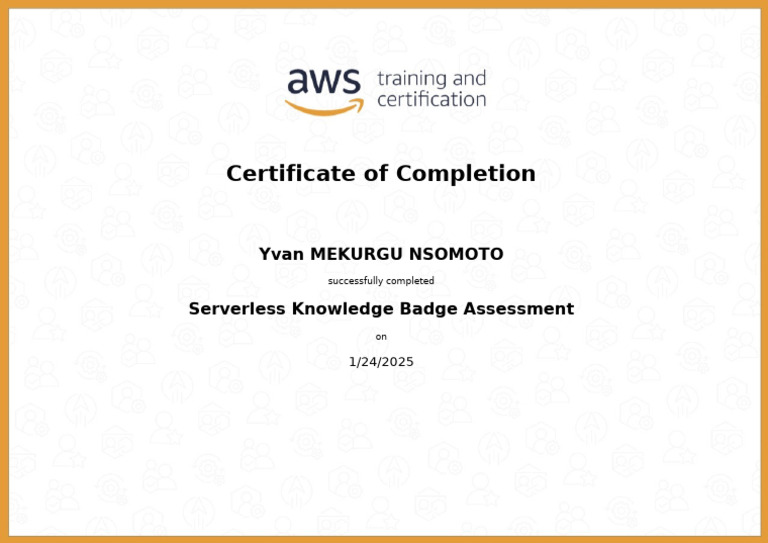 3 6452836 1737758779 AWS Course Completion Certificate | PDF