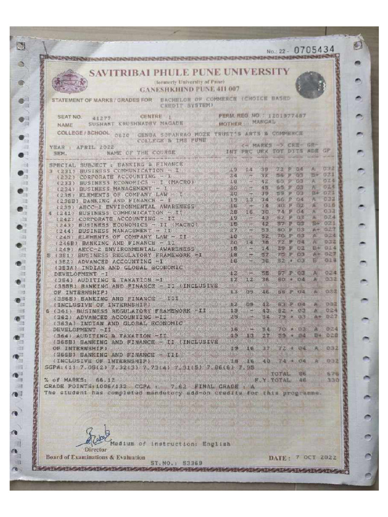 Graduation Marksheet 100 Kb-Compressed | PDF