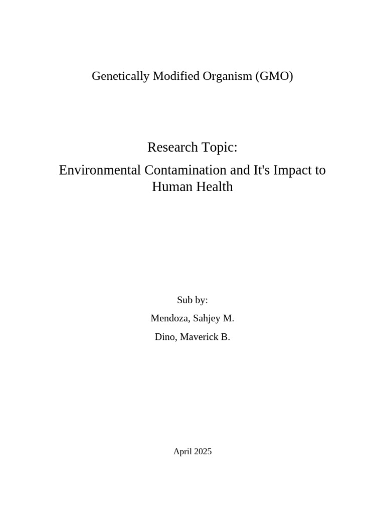 GMO Impact on Health & Environment Risks | PDF | Genetically Modified ...