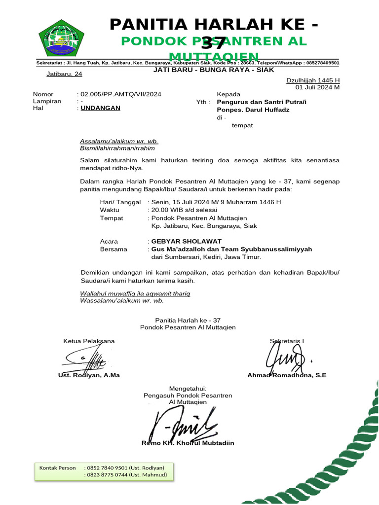 Undangan Harlah 2 | PDF