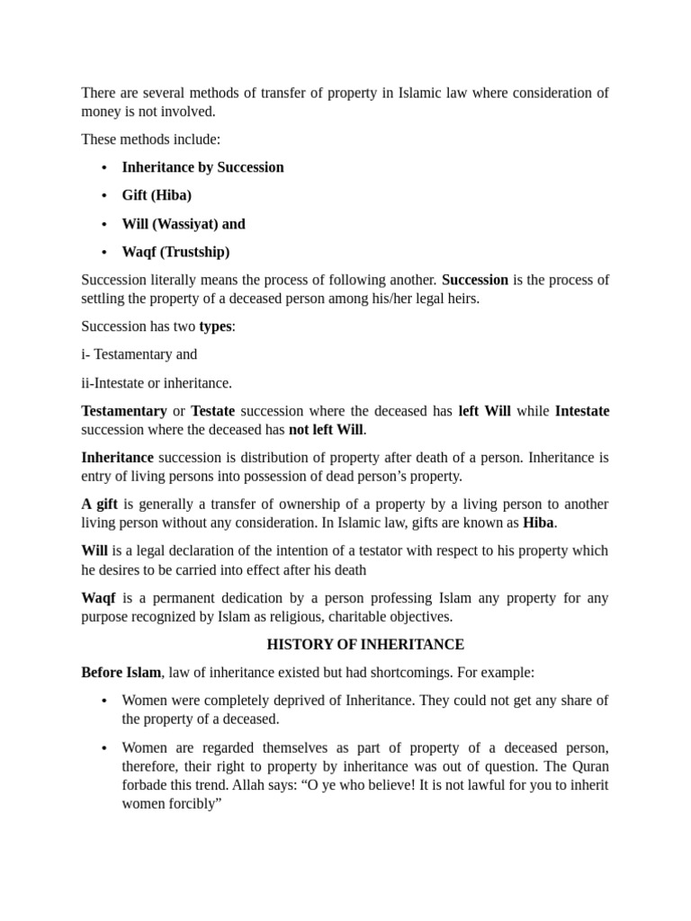 Concept of Inheritance | PDF | Will And Testament | Inheritance