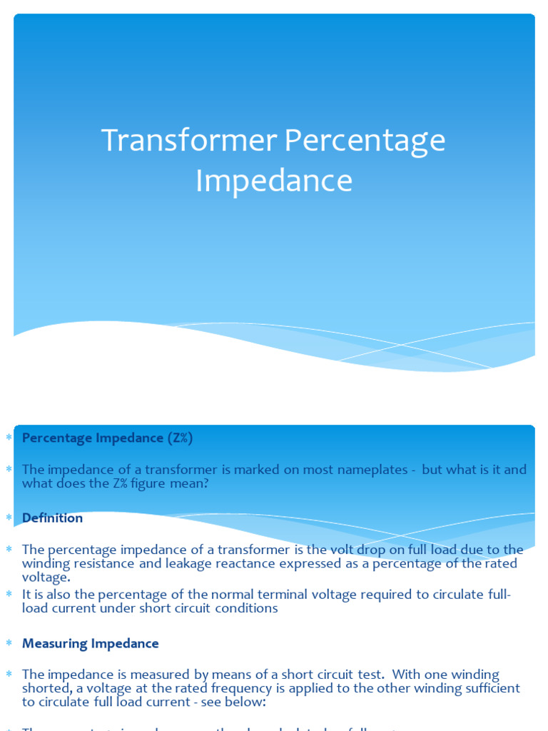 Transformer Percentage Impedance | PDF