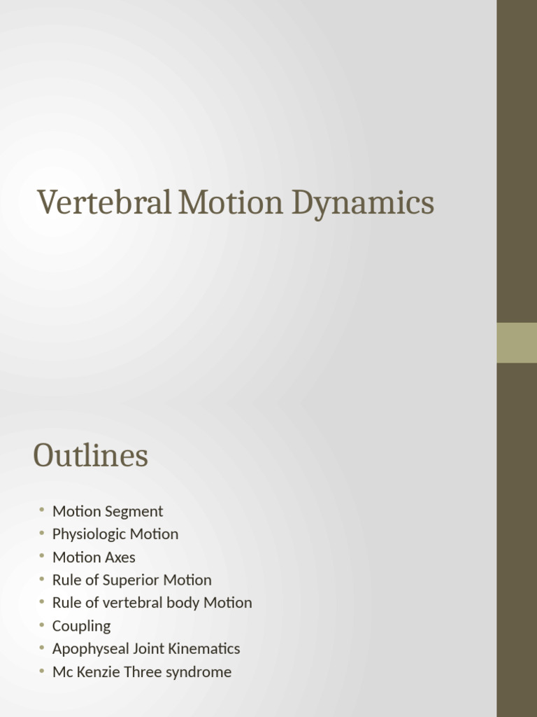 Vertebral Motion Dynamics | PDF | Vertebral Column | Vertebra