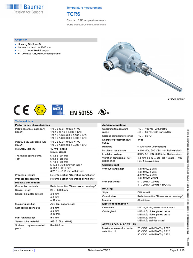 Baumer TCR6 | PDF | Electrical Engineering | Electricity