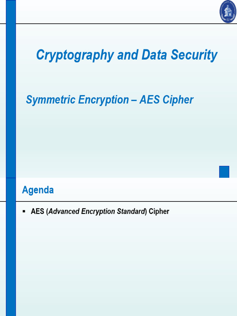 4 Cryptography Symmetric Encryption AES | PDF | Field (Mathematics) | Cipher