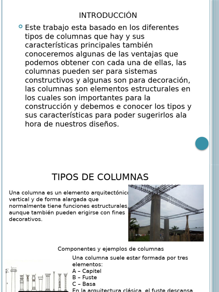Tipos y características de columnas en construcción | PDF | Columna ...