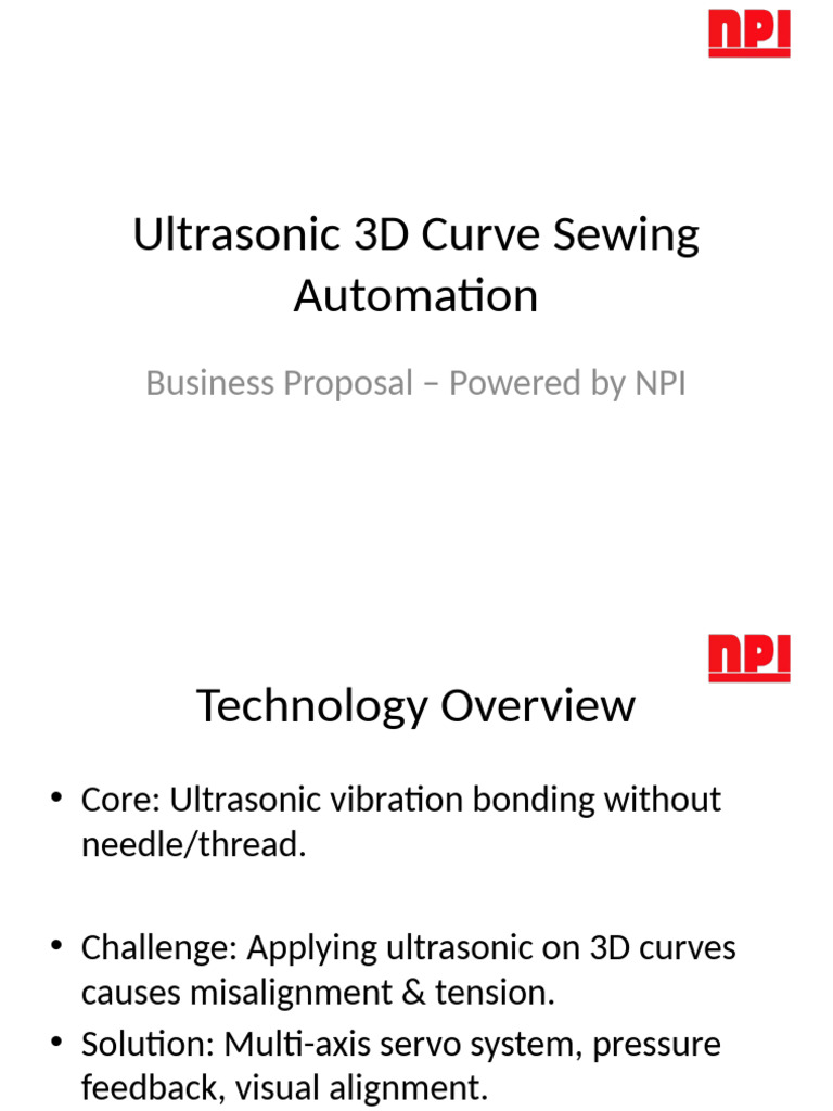 NPI Ultrasonic 3D Automation Proposal With Logo | PDF