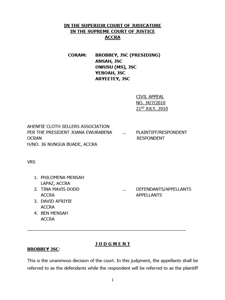 Philomena Mensah Loan Dispute Ruling | PDF | Loans | Interest