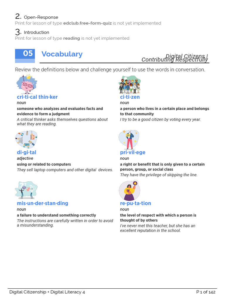 Digital Citizenship and Literacy Guide | PDF | Cursor (User Interface ...