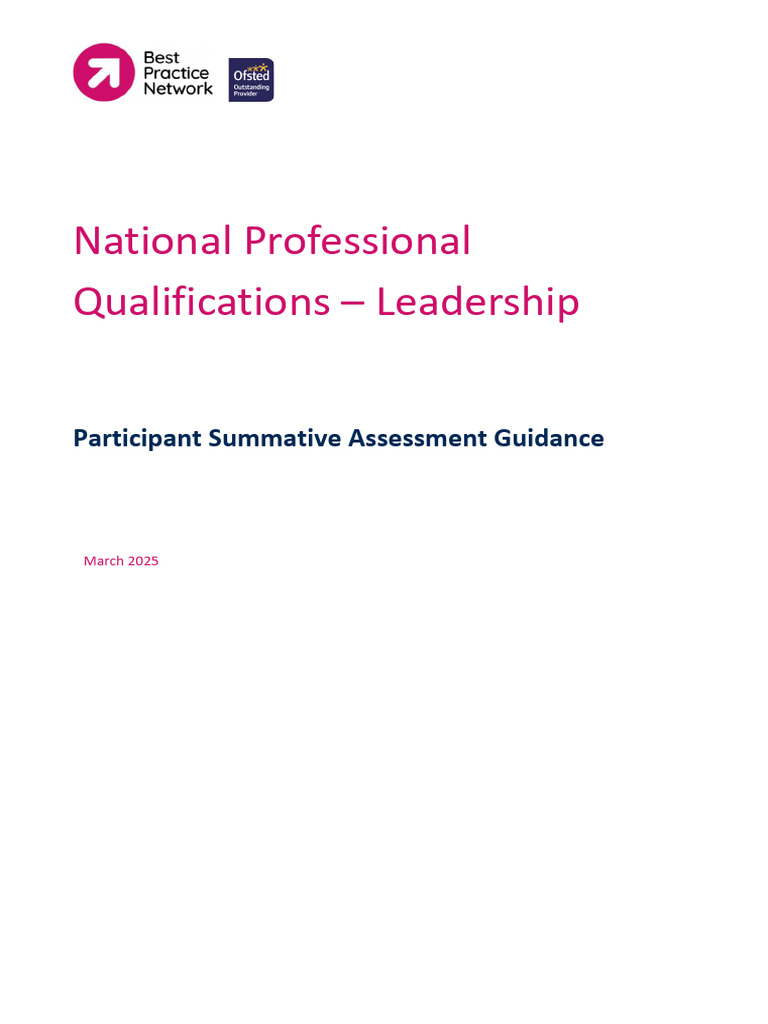 NPQ Leadership Assessment Guidance | PDF | Plagiarism | Appeal